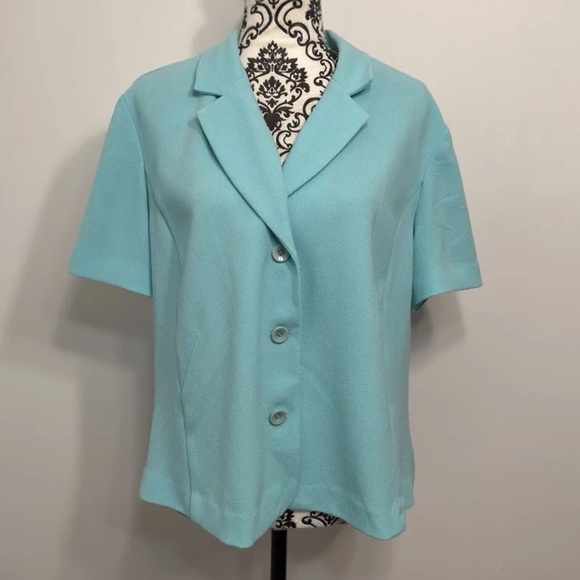 Danny & Nicole | Jackets & Coats | Danny Nicole Women Turquoise Short ...